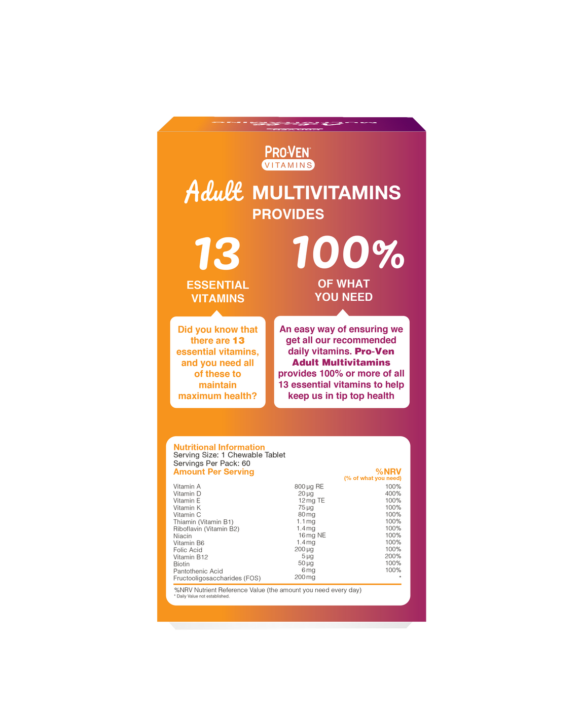 Adults Multivitamin Chewable Tablets — ProVen Vitamins
